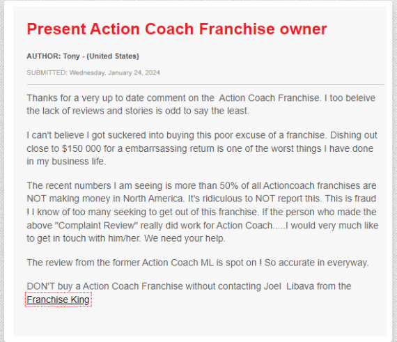 ActionCoach Franchise Review From The Franchise King®